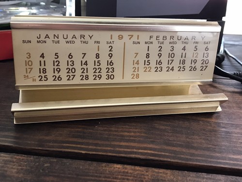 Vintage 1960-70's Mod Office Desk Calendar Organizer with 1971-76 Slide ...
