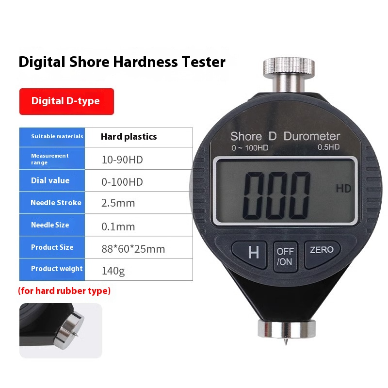 Digital Shore A Hardness Tester Durometer 0~100HA Rubber Plastic ...