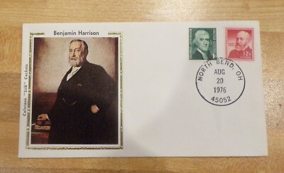 Stamp - Benjamin Harrison, 1 & 12 cent stamps, 8-20-76, Colorano "Si ...