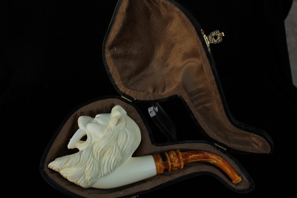 TIGER Block Meerschaum Smoking Tobacco Pipe Pipa Pfeife + CASE AGV-C08 ...