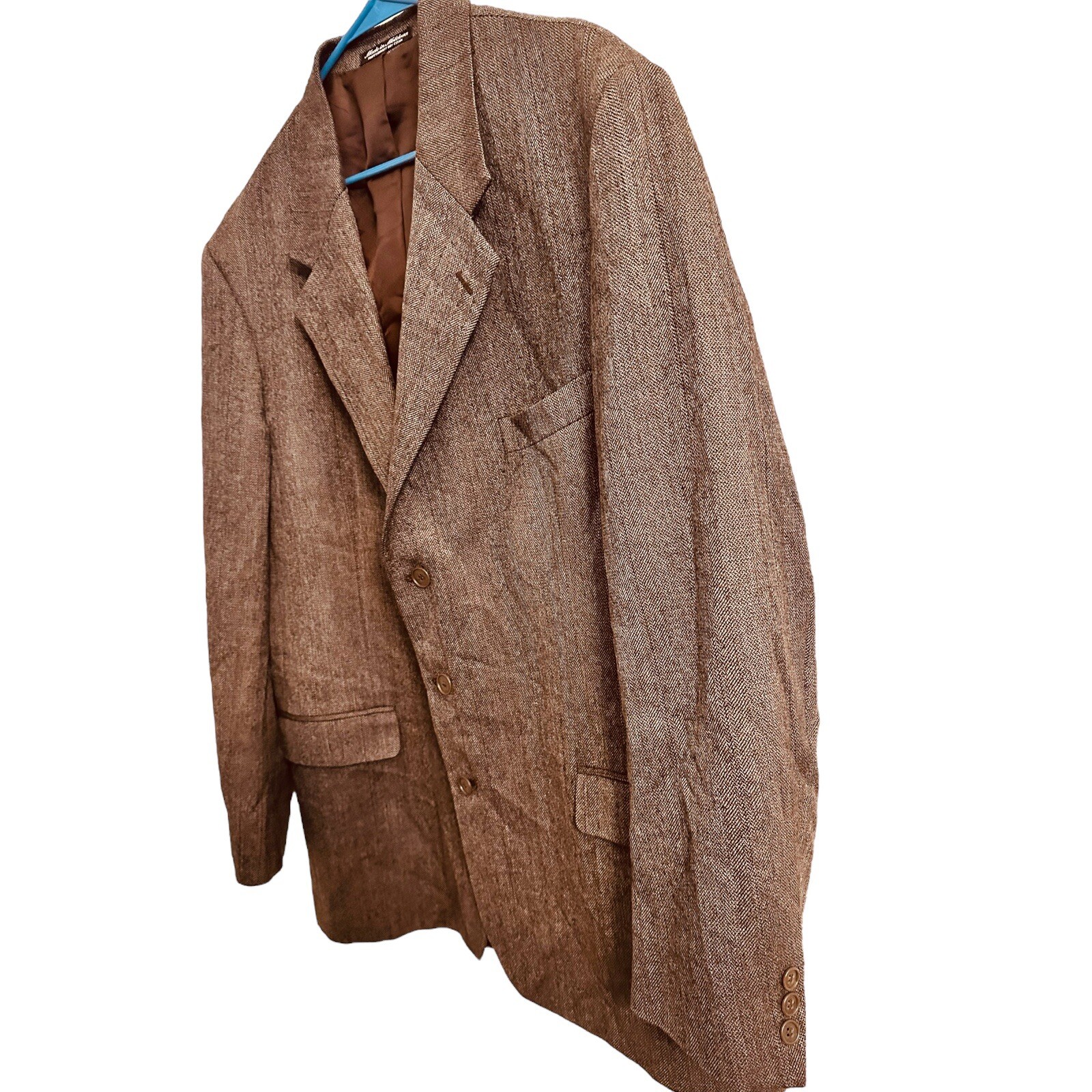 Croft & Barrow Men’s 100% Lambswool Brown Beige Sport Coat Blazer 48L ...