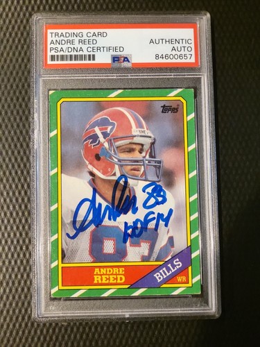 Andre Reed 1986 Topps 388 Rookie RC HOF 14 Insc Signed PSA Authentic ...
