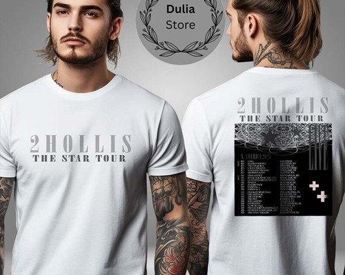 2Hollis Music Show The Star Tour 2025 Schedule Two Side T Shirt (S- (S ...