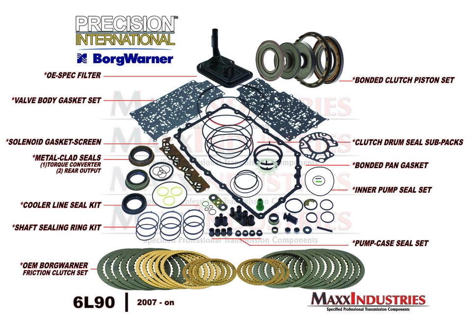 6L90 Transmissi on Rebuild kit with Clutches Pistons Gaskets Seals O ...