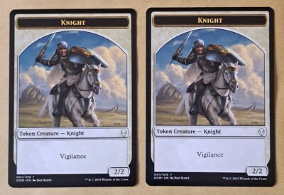 2x Knight Token (White 2/2 Vigilance) - MTG Dominaria DOM Token ...
