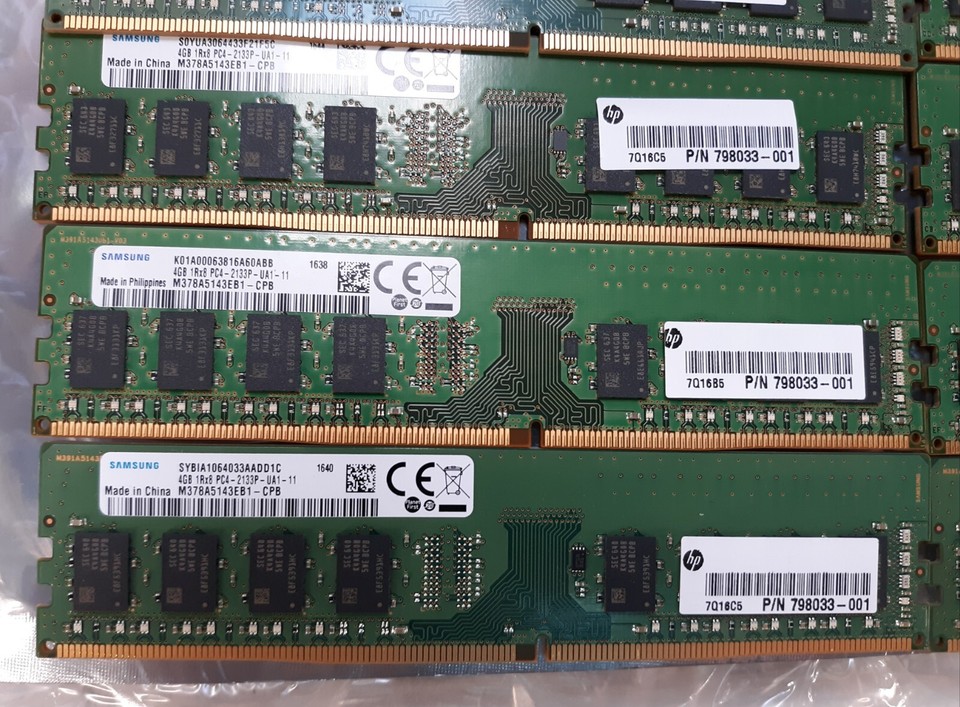 Lot of 22 Samsung 4GB 1Rx8 PC4-2133P-UA1 M378A5143EB1 Desktop Memory ...