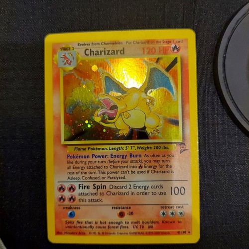 Pokemon Card Charizard 1995, 96, 97, 4/130 Stage 2 Holo Excellent ...