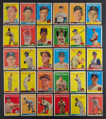 1958 Topps Baseball Starter Set 30 Cards Luis Aparicio Bobby Richardson ...