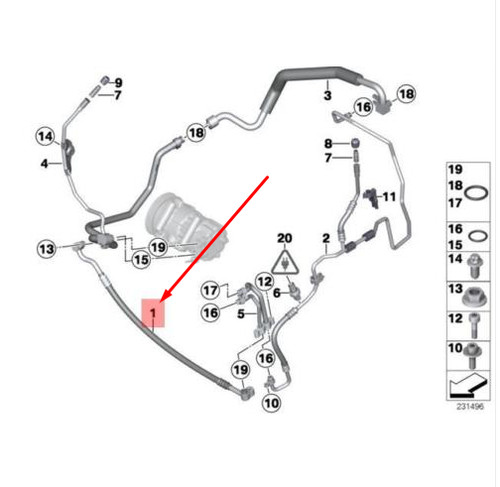 64539313848 Tube Air Conditioning BMW Mini Countryman (r60) Cooper D ...