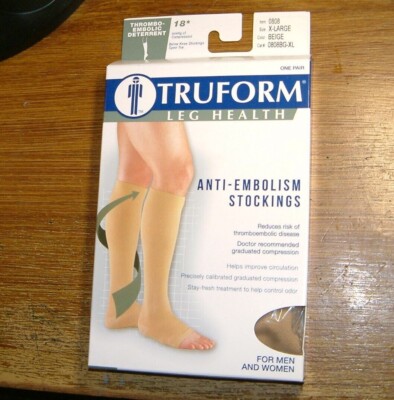 TRUFORM Below Knee Thrombo Embolic Stocking 18 mmHg Compression Sock ...