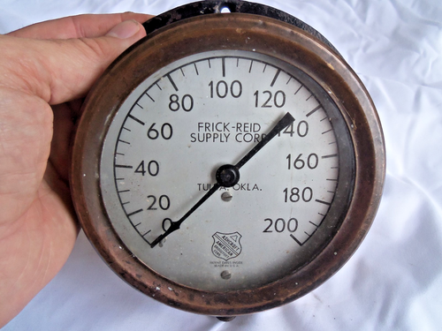 FRICK CO. by ASHCROFT 200 PSI Steam Pressure Gauge Vintage Antique #71 ...