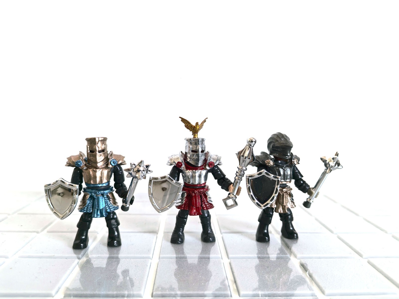 Mega Construx Middle Ages Knights, 3 figures (customized brush coloring ...