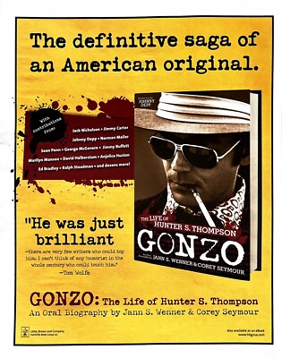 2007 GONZO HUNTER S THOMPSON Genuine Vintage Print Ad Book Promo ...