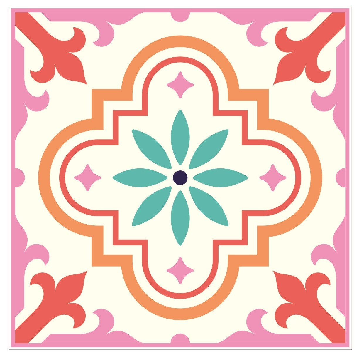 Pack Of 24 Mosaic Azulejo Tile Stickers for 200mm x 200mm, 8 x 8 Inch ...