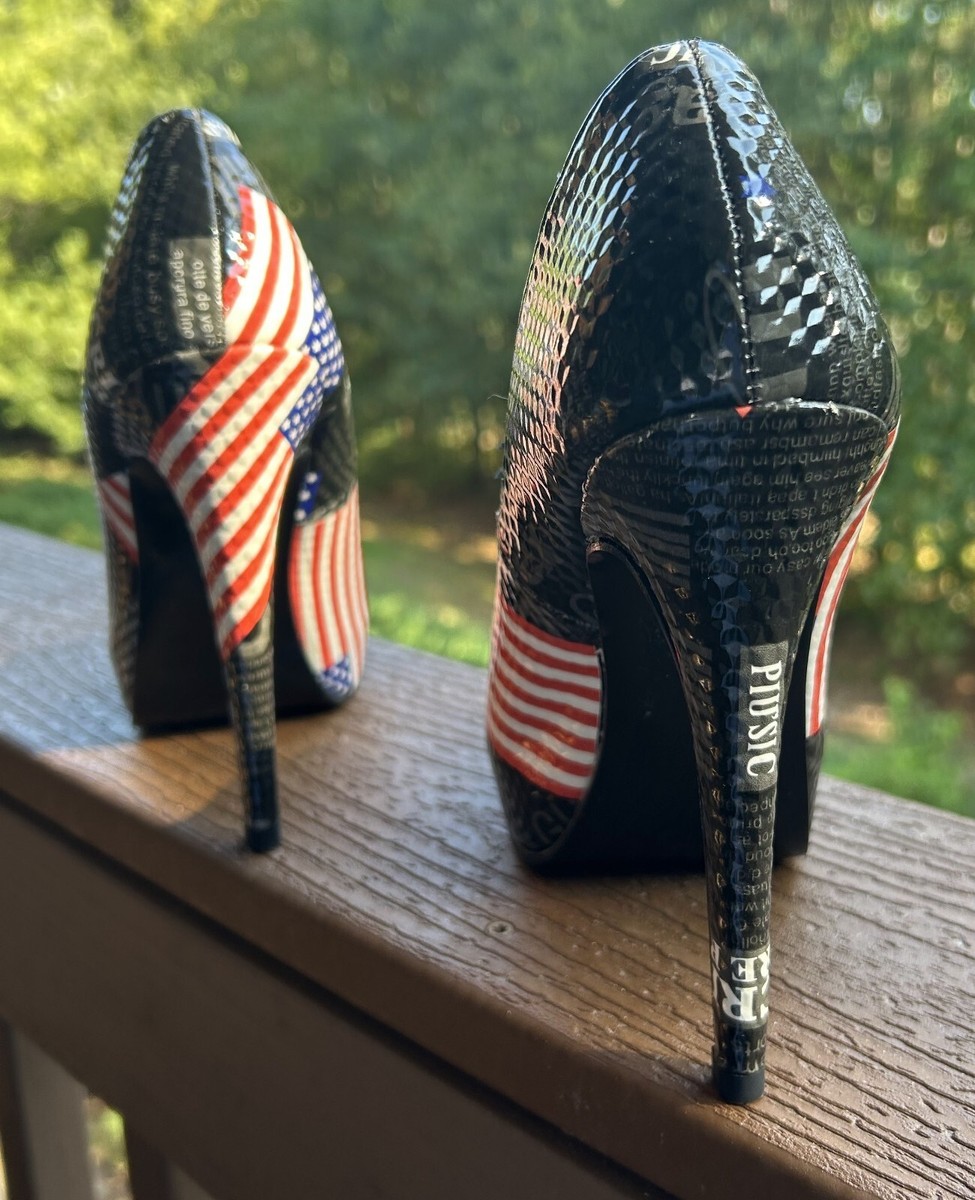 American Flag Kitten Heels