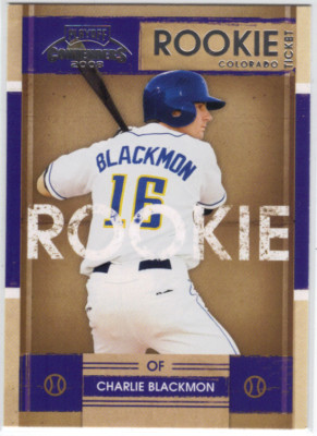 CHARLIE BLACKMON (R) 2008 PLAYOFF CONTENDERS Rookie Ticket Card#12 NM ...