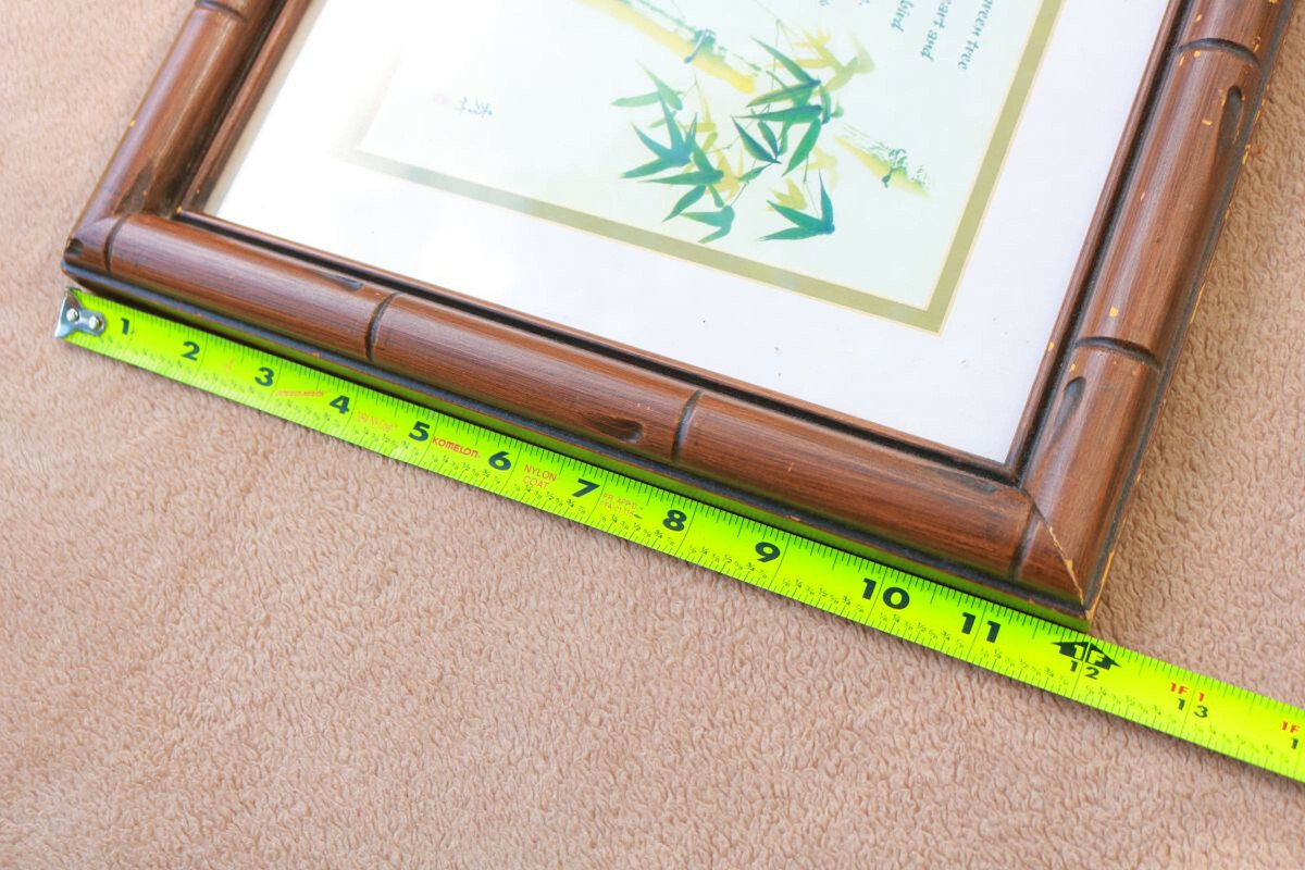 Bamboo look asian style picture frame with matting for 5x7 gift ...