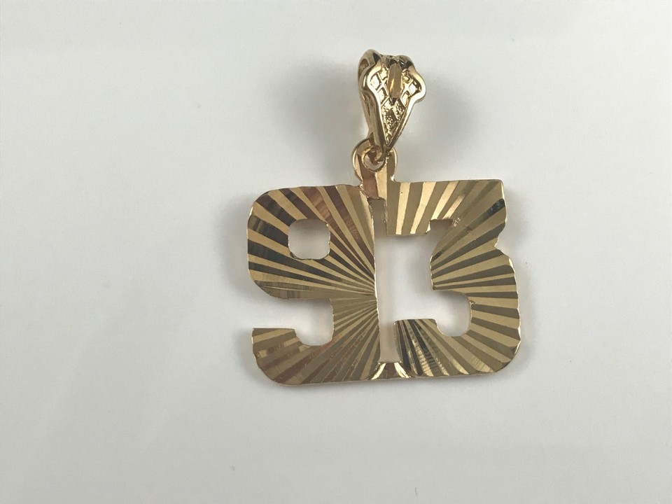 Gold Number 90-00 Pendant Large Diamond-Cut 24k Gold Plated Jersey ...