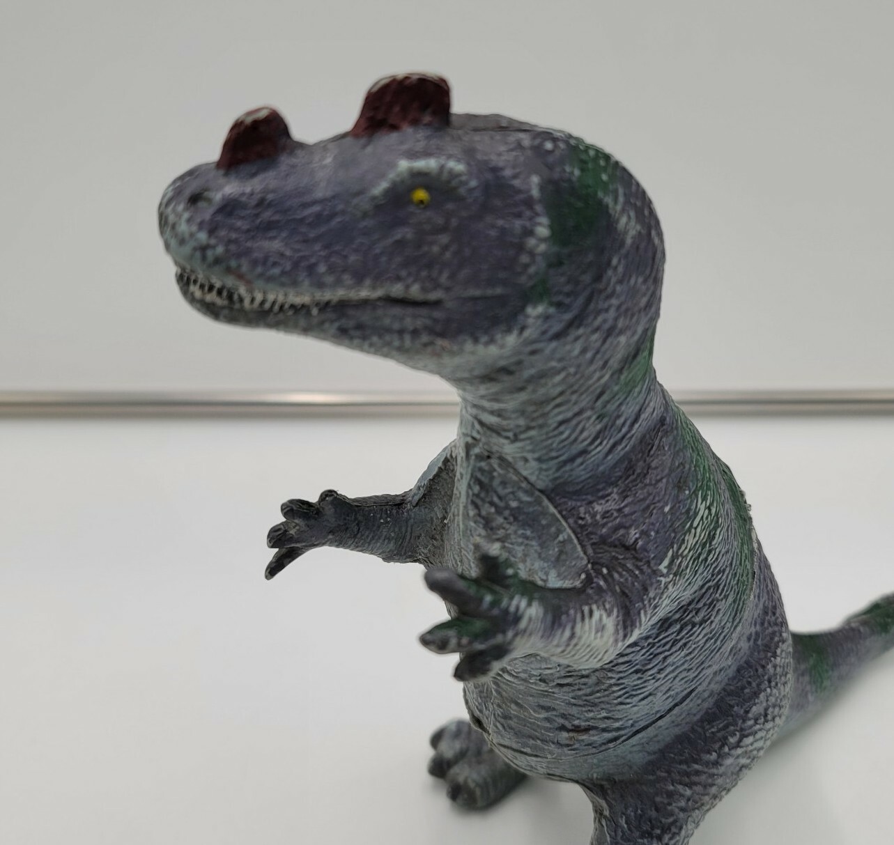 Vintage Jurassic Chinasaur Ceratosaurus Plastic Dinosaur Toy Blue Made ...