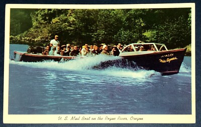 Postcard US Mail Boat on Rogue River Oregon Between Wederburn and ...