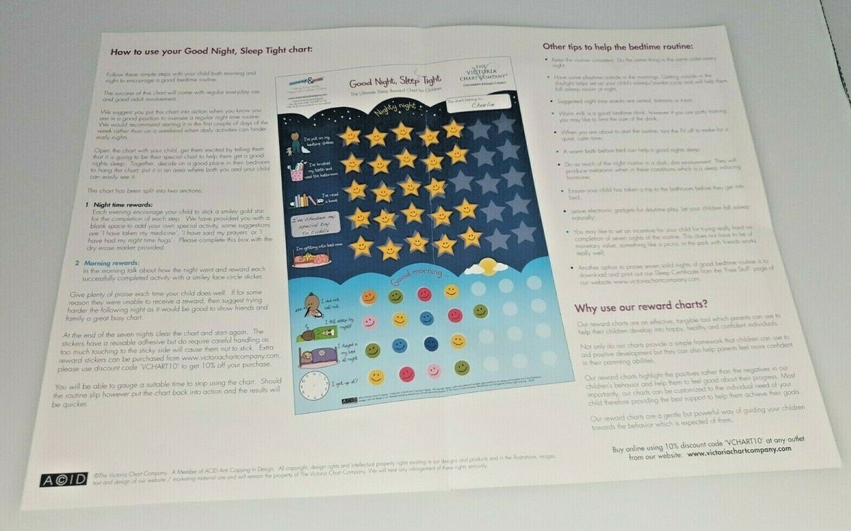 Sleep Reward Chart Good Night Sleep Tight Reward Chart