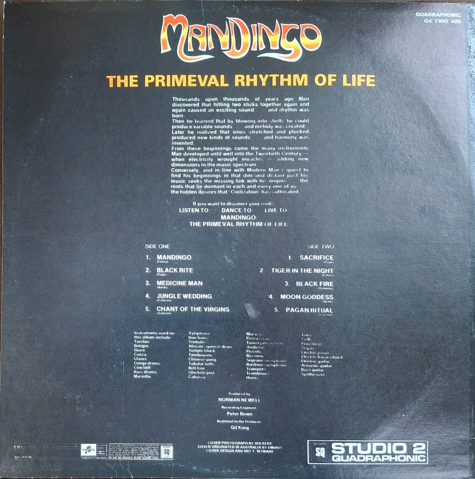 Mandigo - Quadraphonic Studio 2 1973 Aussie 10 Track 12" LP M-/M- | eBay