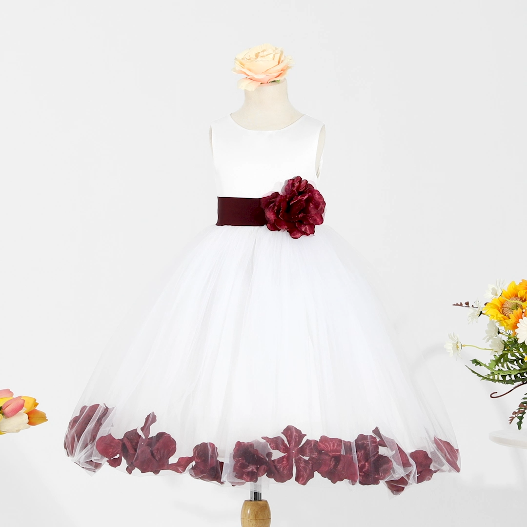 Wedding Flower Girl Dress Birthday Girl Dresses Gradation Pageant Rose ...