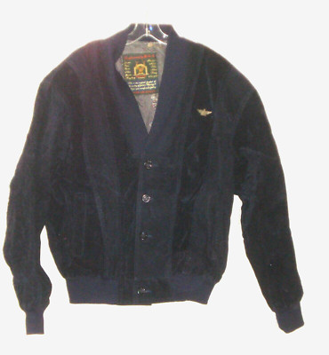 CONFECTIONED BY RGA NAVY Jacket BOMBER Reportage RGA size L/XL Faux ...