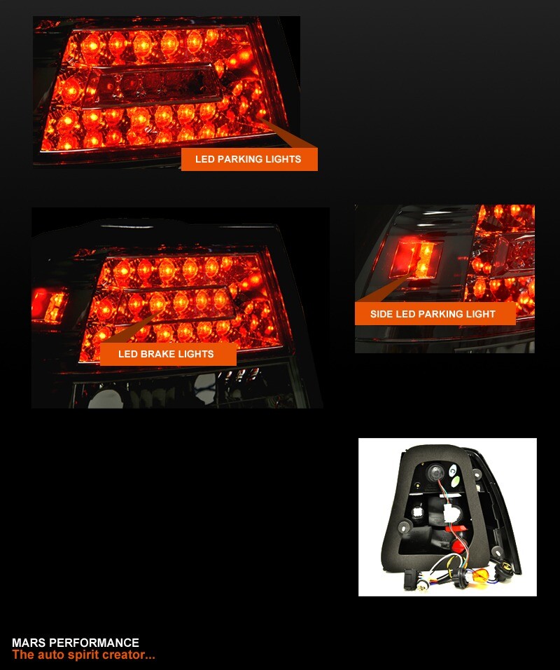 Full Smoked LED Tail lights for 99-04 VolksWagen Bora Jetta R-Line ...