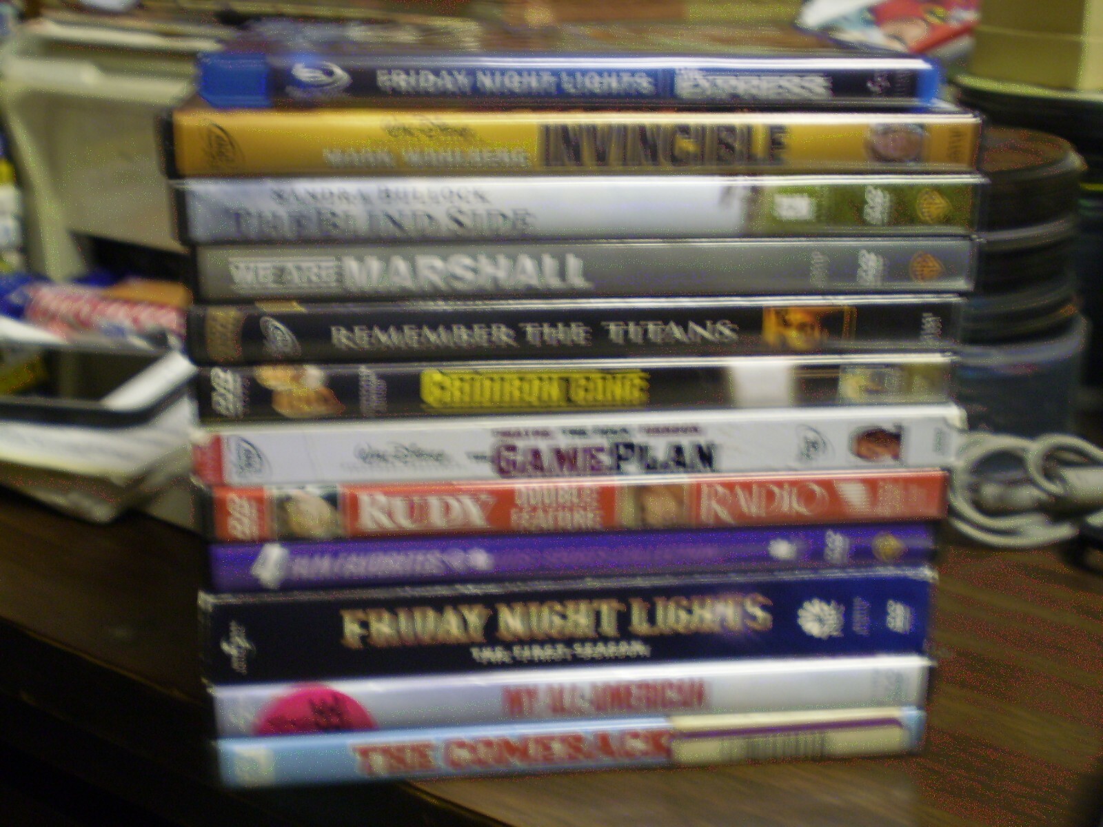 (18) Football DVD Lot: Blind Side Invincible Gridiron Gang We Are ...