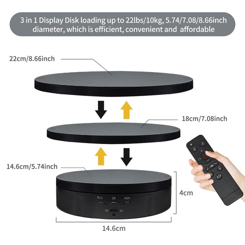 Remote Motorized Rotating Display Stand Turntable Motorized Lazy Susan ...