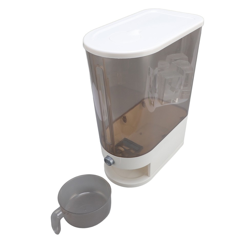 Dry Food Dispenser 10KG Capacity Rice Container With Cup For Kitchen ...