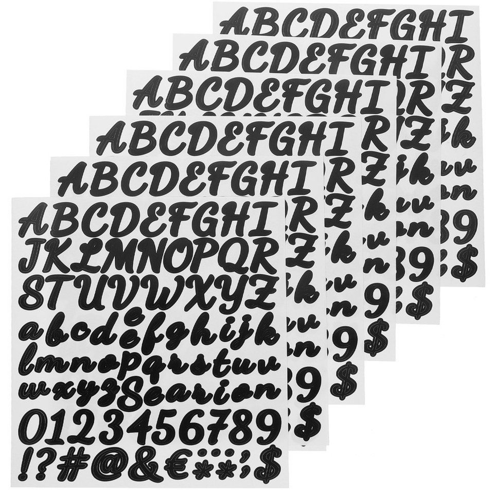 10 Sheets Letter Labels Stickers Self-adhesive Alphabet Numbers Letters ...
