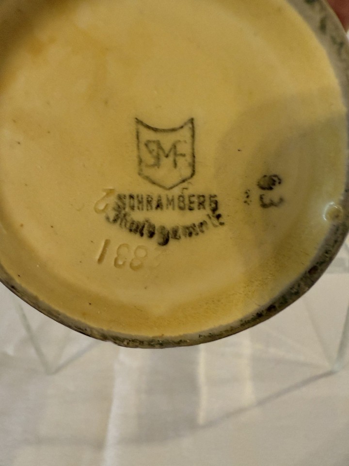 Vintage SMF Schramberg Vase Black Forest Motif Hand Painted West German ...