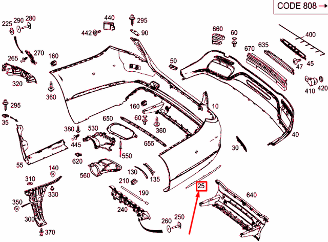 Mercedes-Benz S W222 Rear Bumper Left Trim A2228851121 Genuine for sale ...