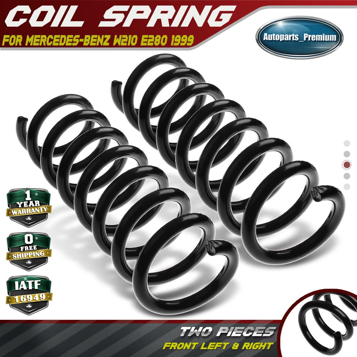 2x Front Coil Springs for Mercedes-Benz W210 E280 1999 Sedan w/Sports ...