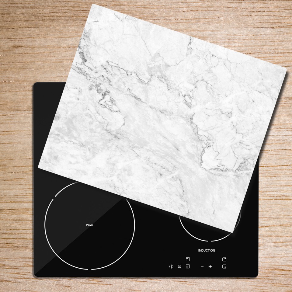Tempered Glass Worktop Saver White Marble Stone Texture Peel Stick ...