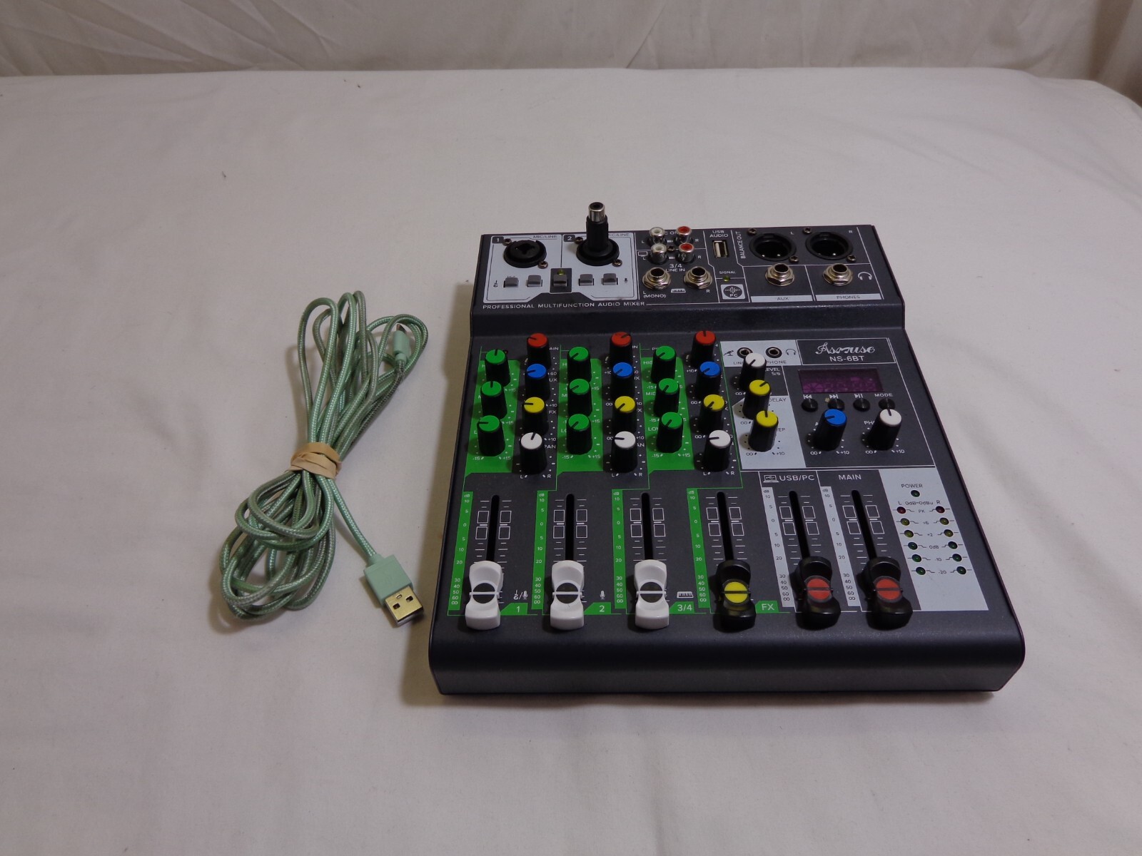 ASMUSE PROFESSIONAL MULTI FUNCTION AUDIO MIXER W/USB CORD # NS-6BT | eBay