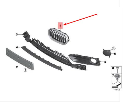 BMW 1 F20 Front Radiator Left Kidney Grille 51137383769 7383769 NEW ...