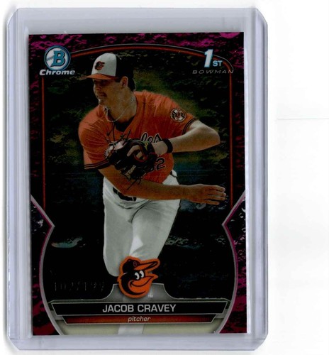 2023 Bowman Draft Chrome Refractors Fuchsia Lunar Crater Jacob Cravey ...
