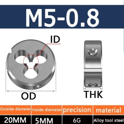 M5 Round die fine teeth manual thread sleeve machine taper | eBay