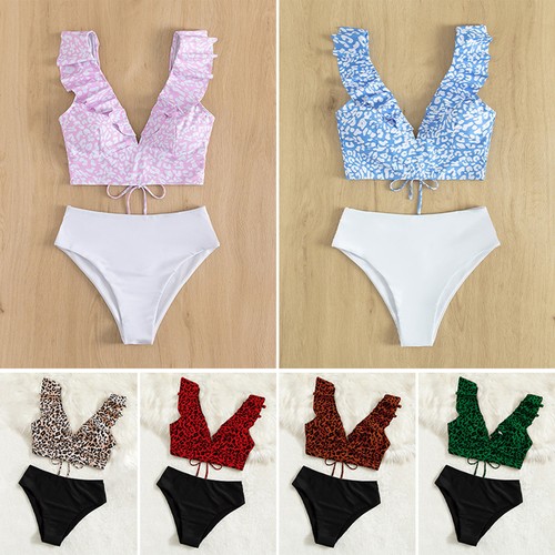 2 Pcs/set Women Bikini Set Strap Bathing Summer Vacation Lady Swimsuit ...