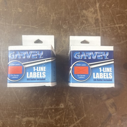 GARVEY 90945 Pricing Label Kit with Ink Roller 1-Line Red, 6 Rolls of ...