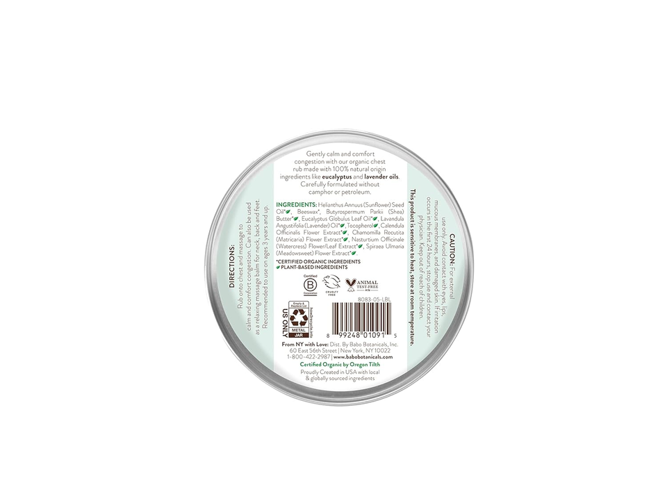Eucalyptus Remedy Soothing Chest Rub - USDA Organic - Calming Relief ...