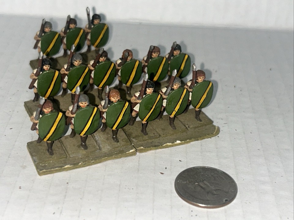 Vintage Hand Painted Metal Miniature 28mm Shield Wall Infantry Lot 1/72 ...