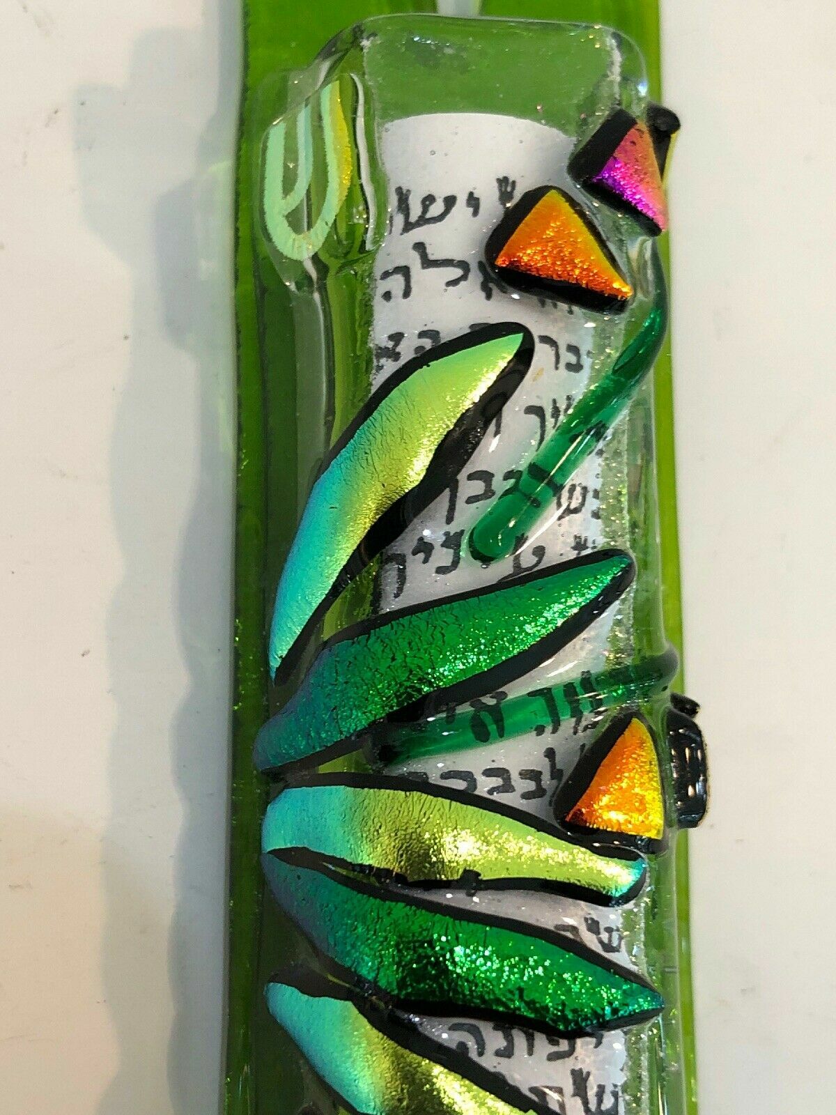 Art Glass Mezuzah Unique Door Jewish Hang Symbol | eBay