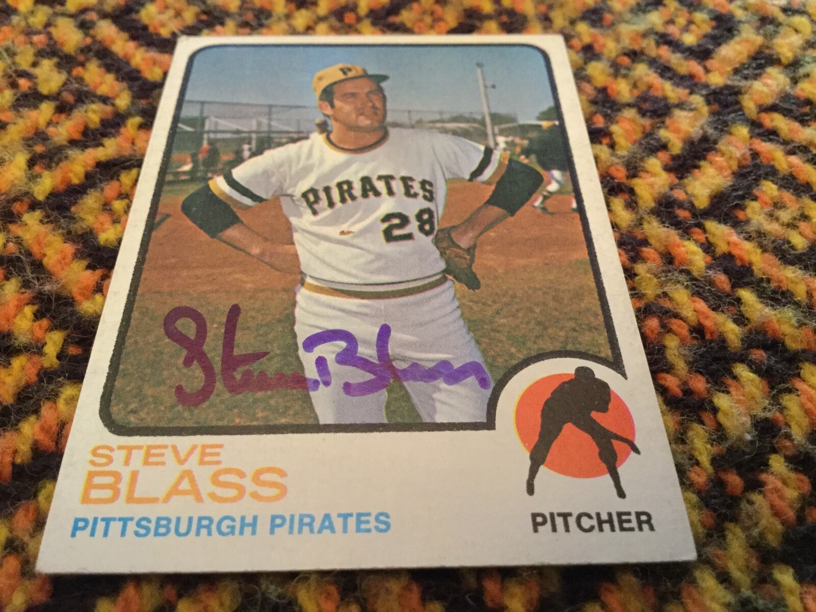 1973 Topps STEVE BLASS Autographed Baseball Card PITTSBURGH PIRATES #95 ...