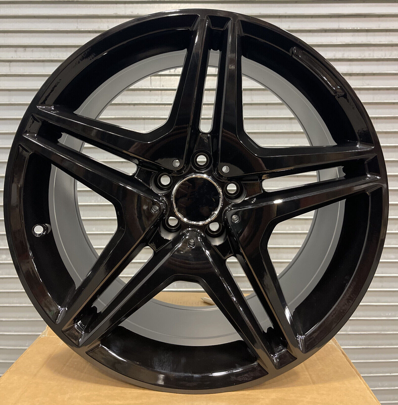 Set of 4 18x8.5" Matte Black Mercedes Benz AMG Wheels Rim C43 E63 C300 ...