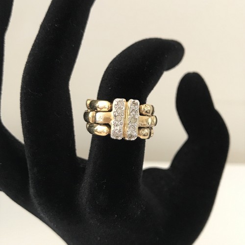 Womens Goldtone And CZ Collapsable Ring | eBay Australia