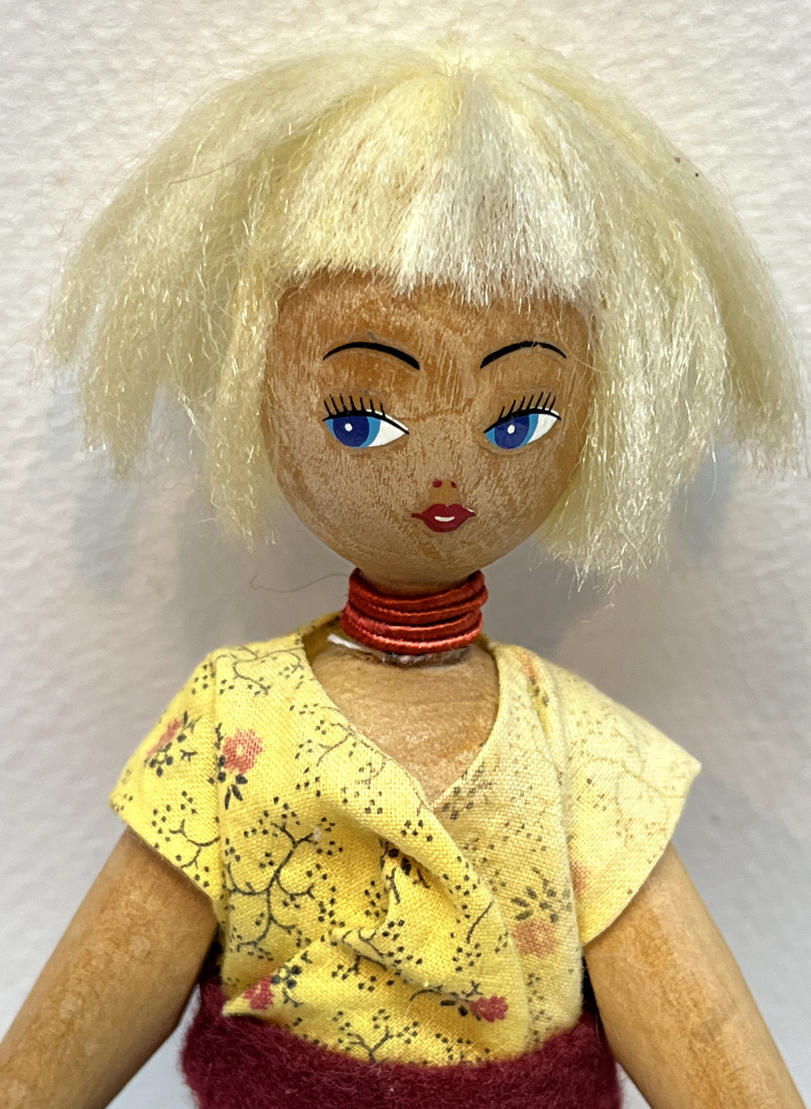 Vintage Polish Wooden Peg Joli Dolls - Set of 4 Folk Art Hand Painted ...